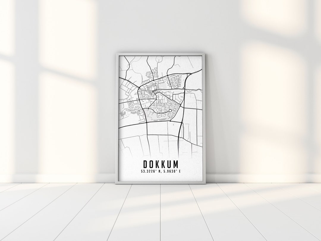 Dokkum/map/print/plattegrond/poster/gift - Etsy