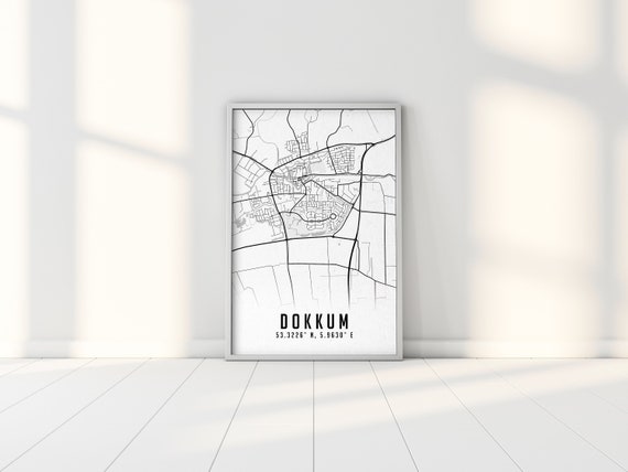 Dokkum/map/print/plattegrond/poster/gift - Etsy