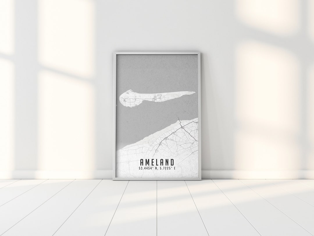Ameland/eiland/wadden/map/plattegrond/travel/gift/ - Etsy