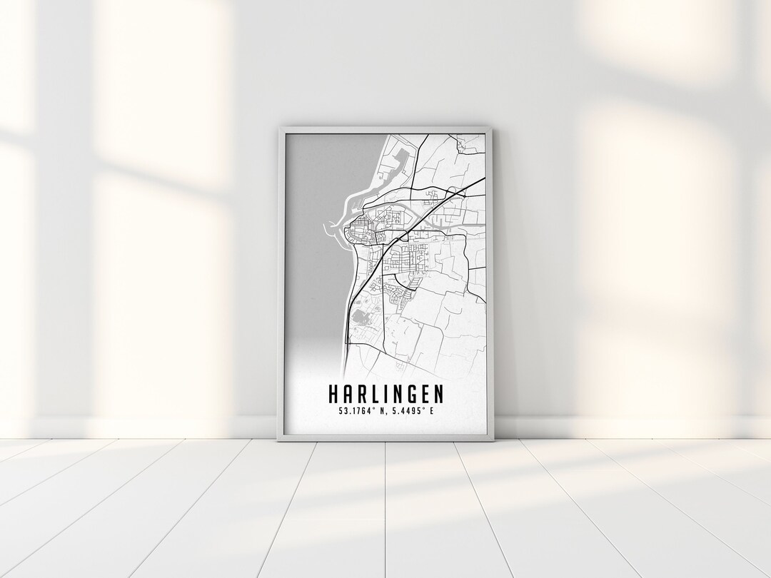 Harlingen/map/print/plattegrond/poster/gift - Etsy