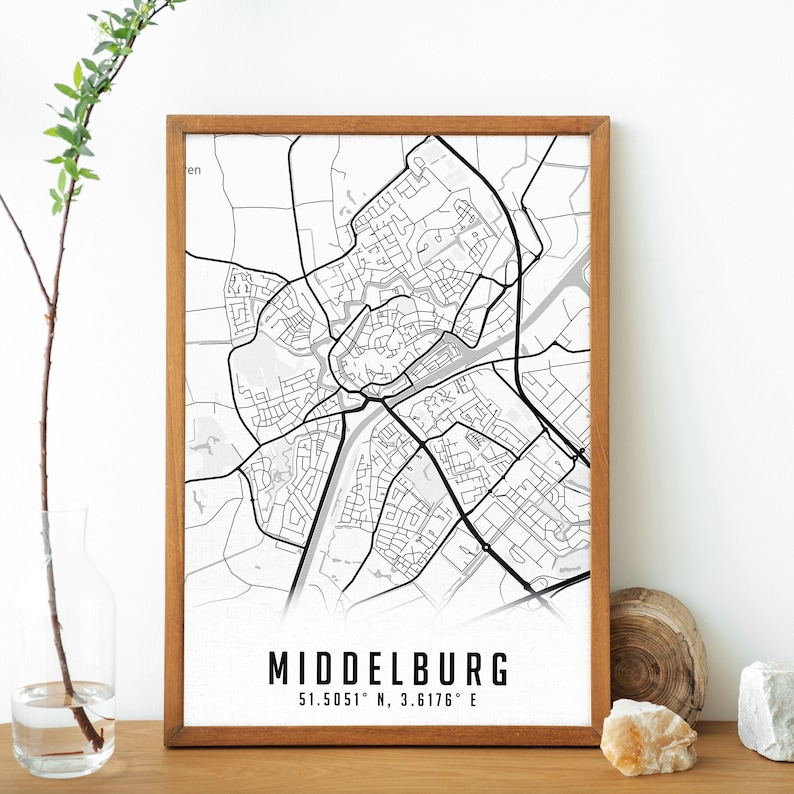 Middelburg/map/print/plattegrond/poster/gift - Etsy