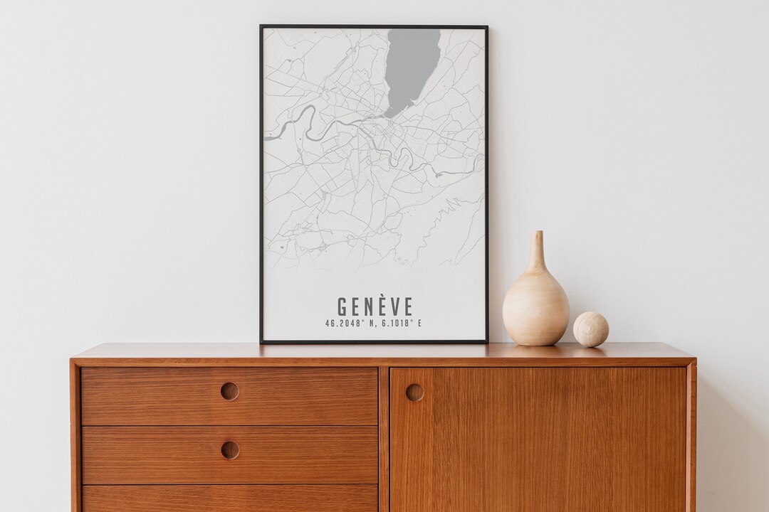 Genève/map/print/plattegrond/poster/gift/karte - Etsy