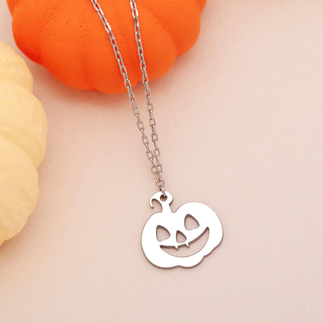 Halloween Pumpkin Necklace, Tiny Pumpkin Charm Pendant is a Cute Gift ...