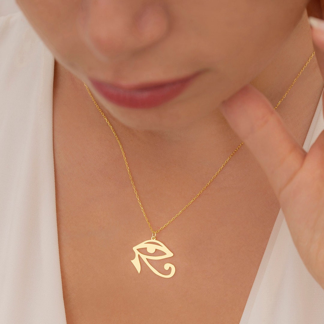 Eye of Horus Necklace, Silver Eye of Horus Charm, Horus Eye Necklace ...