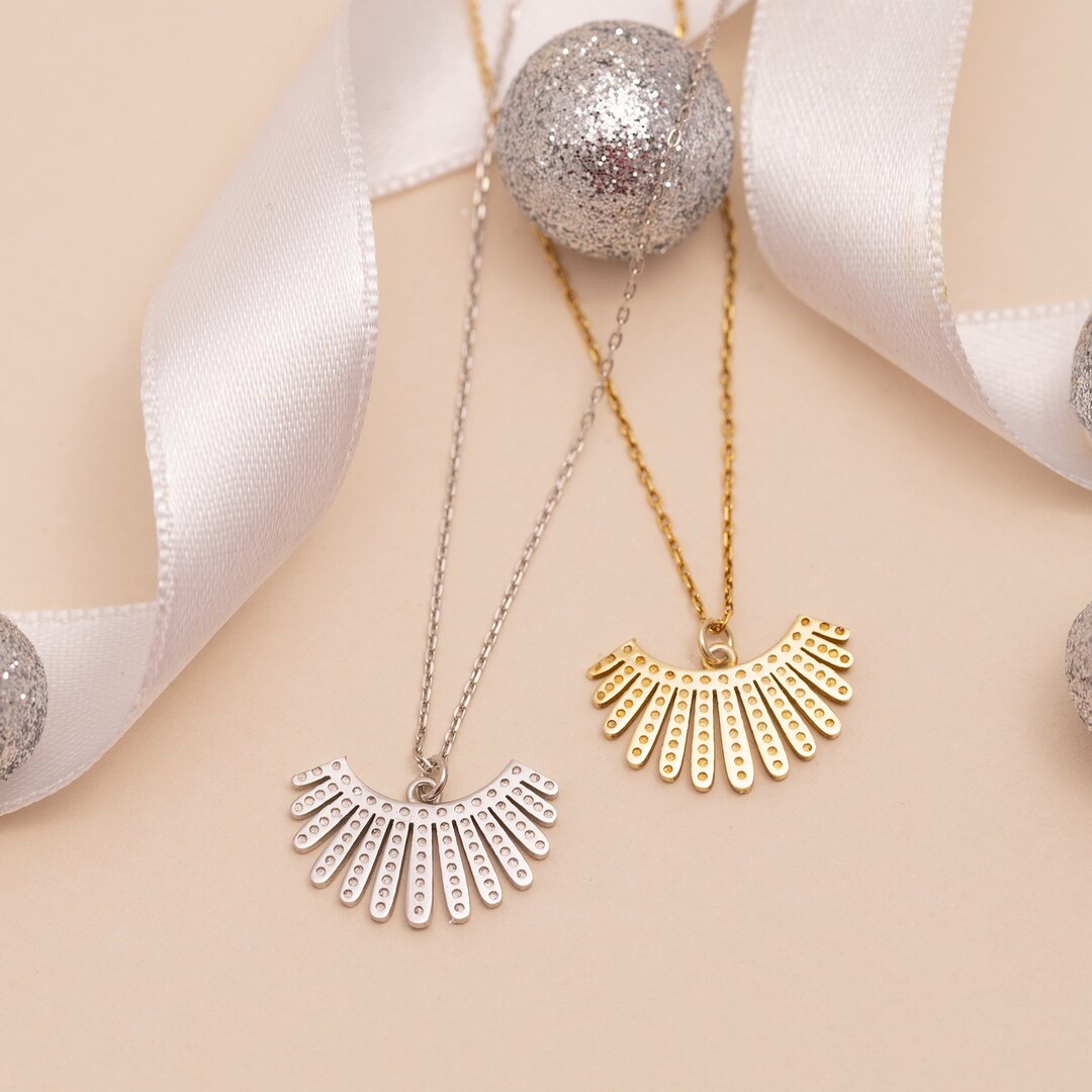 Empower Women With Our RBG Necklace - 925K Sterling Silver and 14K Gold ...