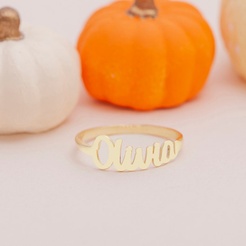 Silver Gold Customizable Name Ring, Handmade Personalized Rings ...