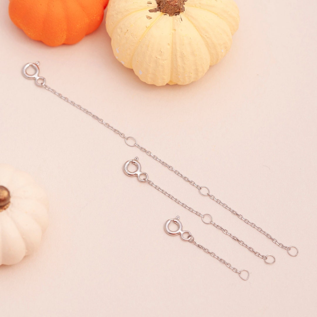 14k Solid Gold Chain Extender for Women - 925k Sterling Silver ...