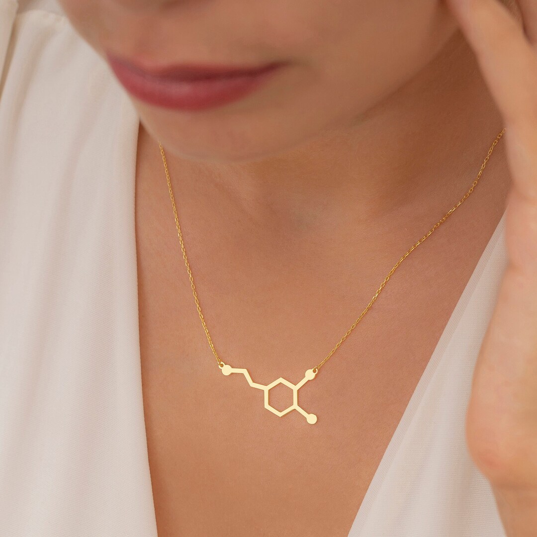 Dopamine Molecule Necklace, Serotonin Necklace, Happiness Jewelry,dopamine Symbol Necklace ...