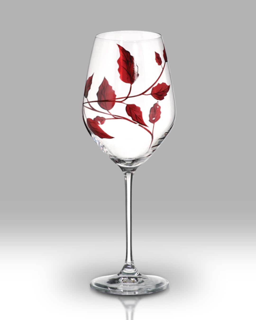 Ruby Leaf - Wine Glass Pair by Nobile Glassware - Etsy