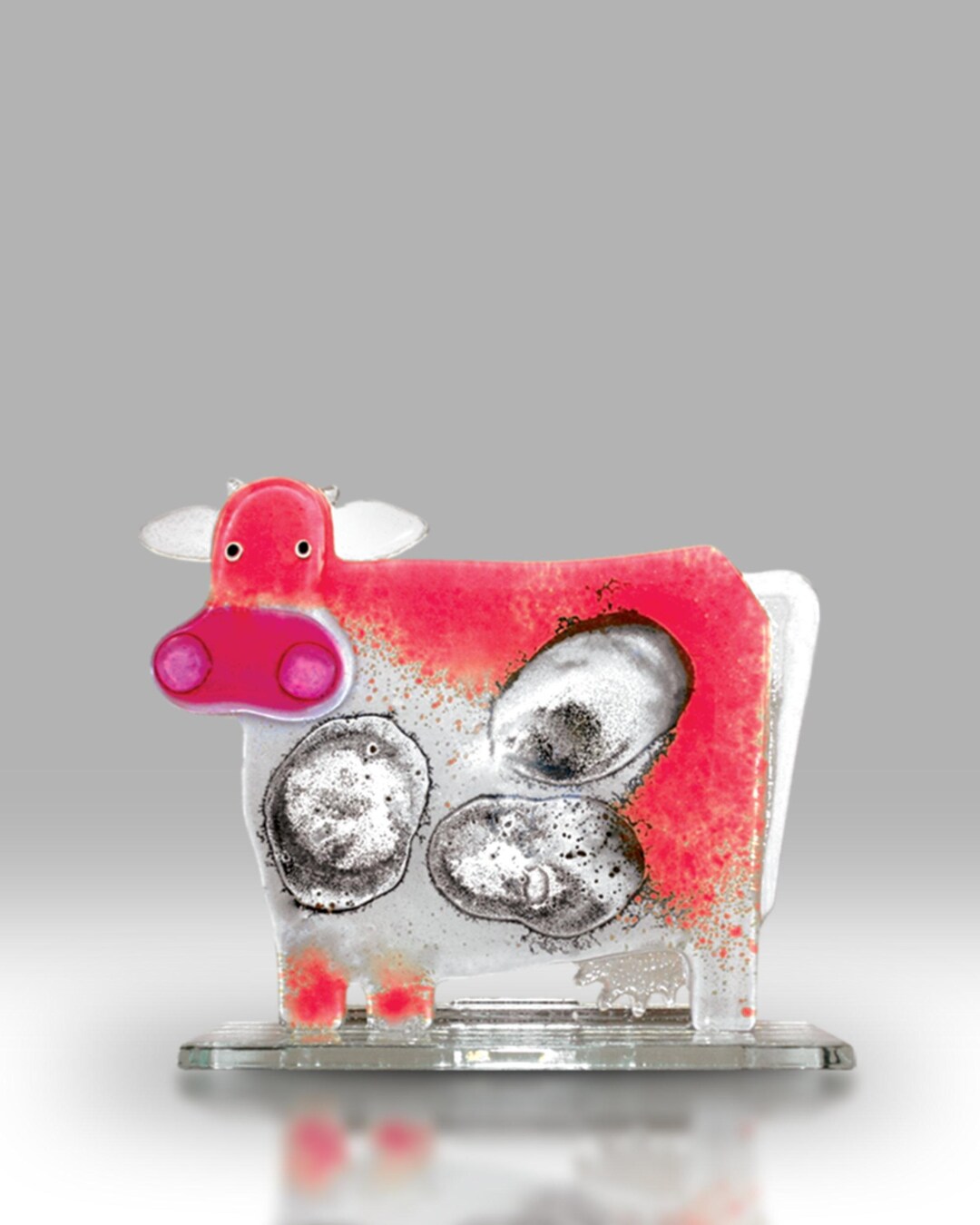 Handmade Fused Glass Cow in Pink - by Nobilé Glassware - Etsy