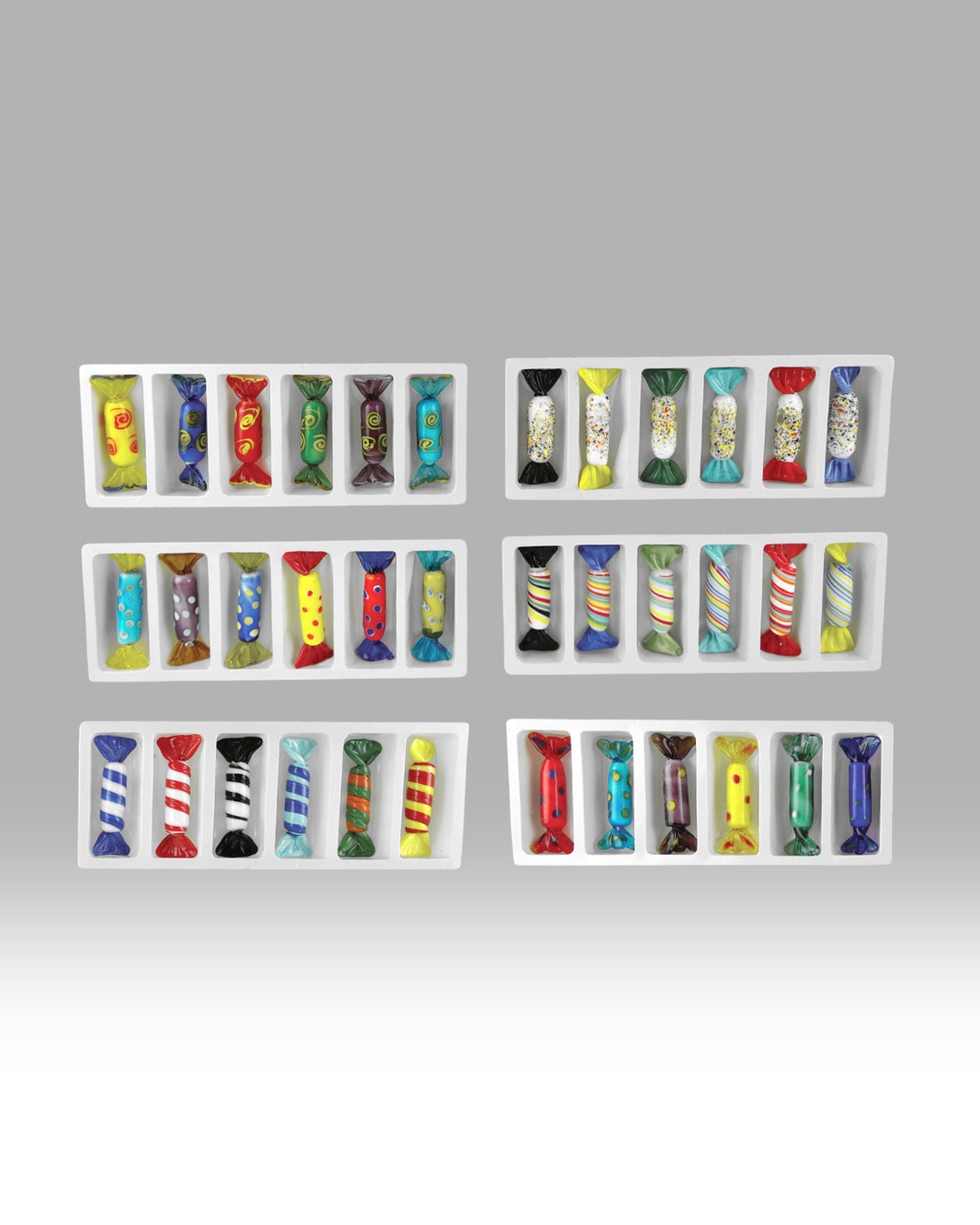Handmade Fused Glass Sweets Assorted X 36 Pieces - by Nobile Glassware ...