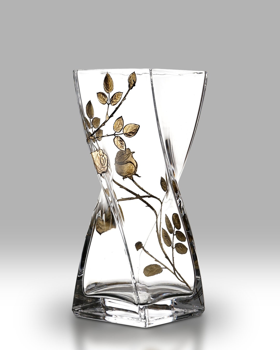 Forever Rose Gold - 20cm Twist Vase by Nobile Glassware - Etsy