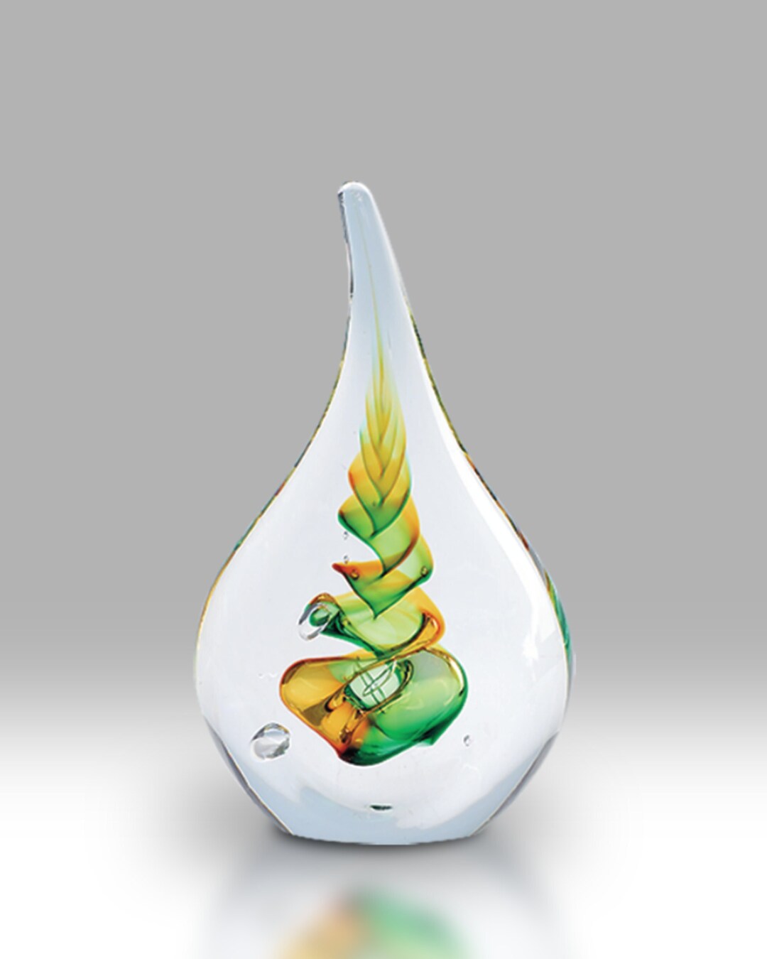 Handmade Crystal Paperweight in Green/gold by Nobile Glassware - Etsy UK