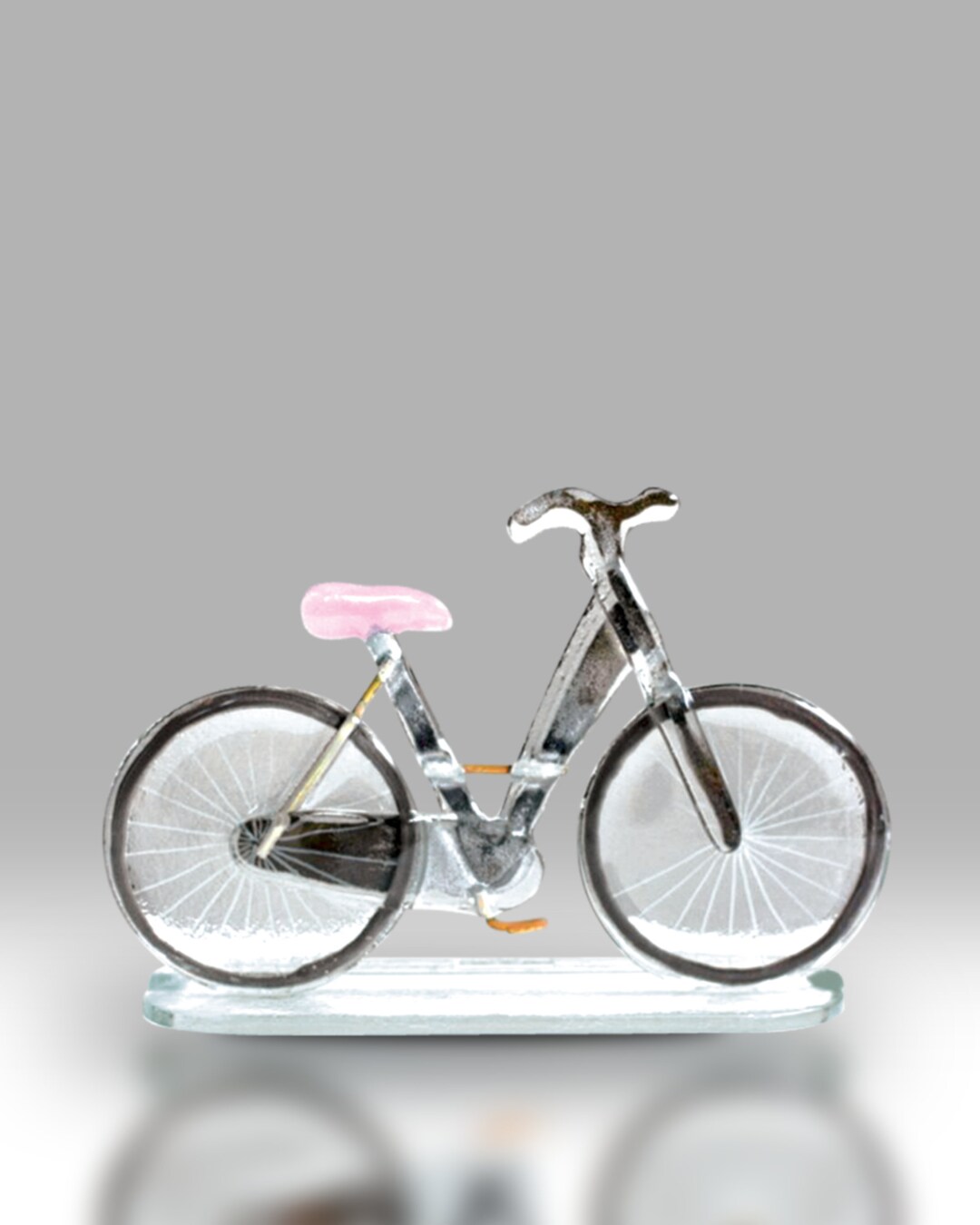 Handmade Fused Glass Bicycle (pink Saddle) - by Nobile Glassware - Etsy
