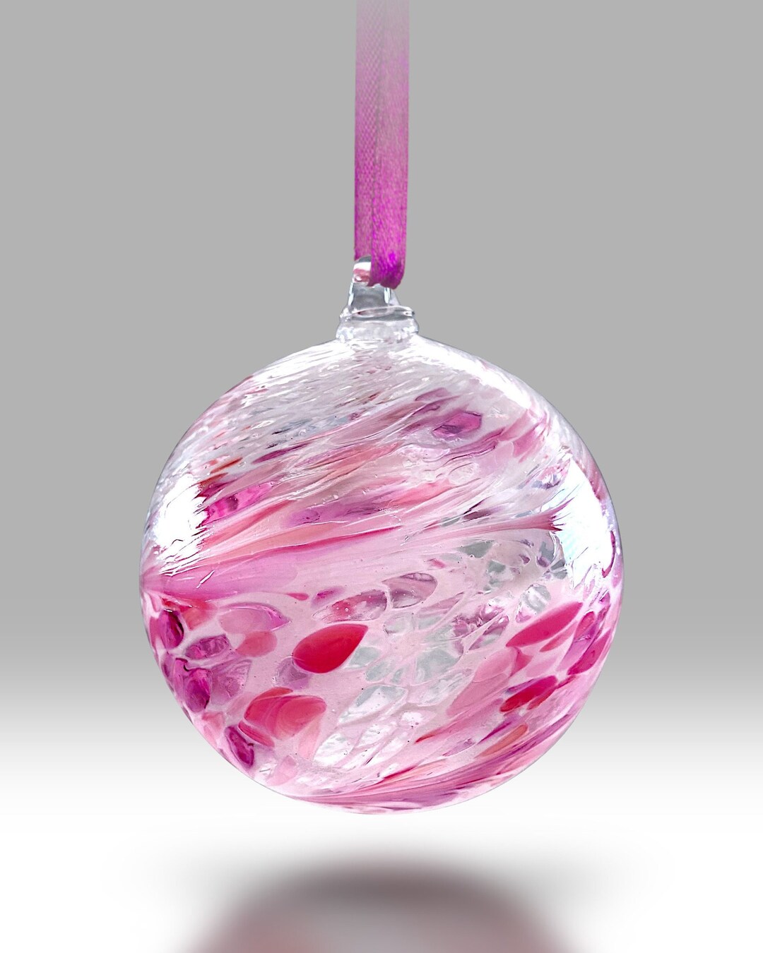 8cm Handmade Hanging Friendship Ball Pink by Nobile Glassware - Etsy