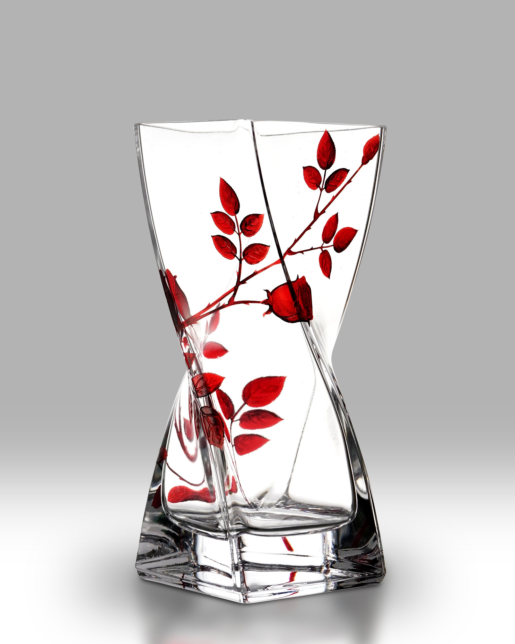 Forever Rose Ruby - 20cm Twist Vase by Nobile Glassware - Etsy