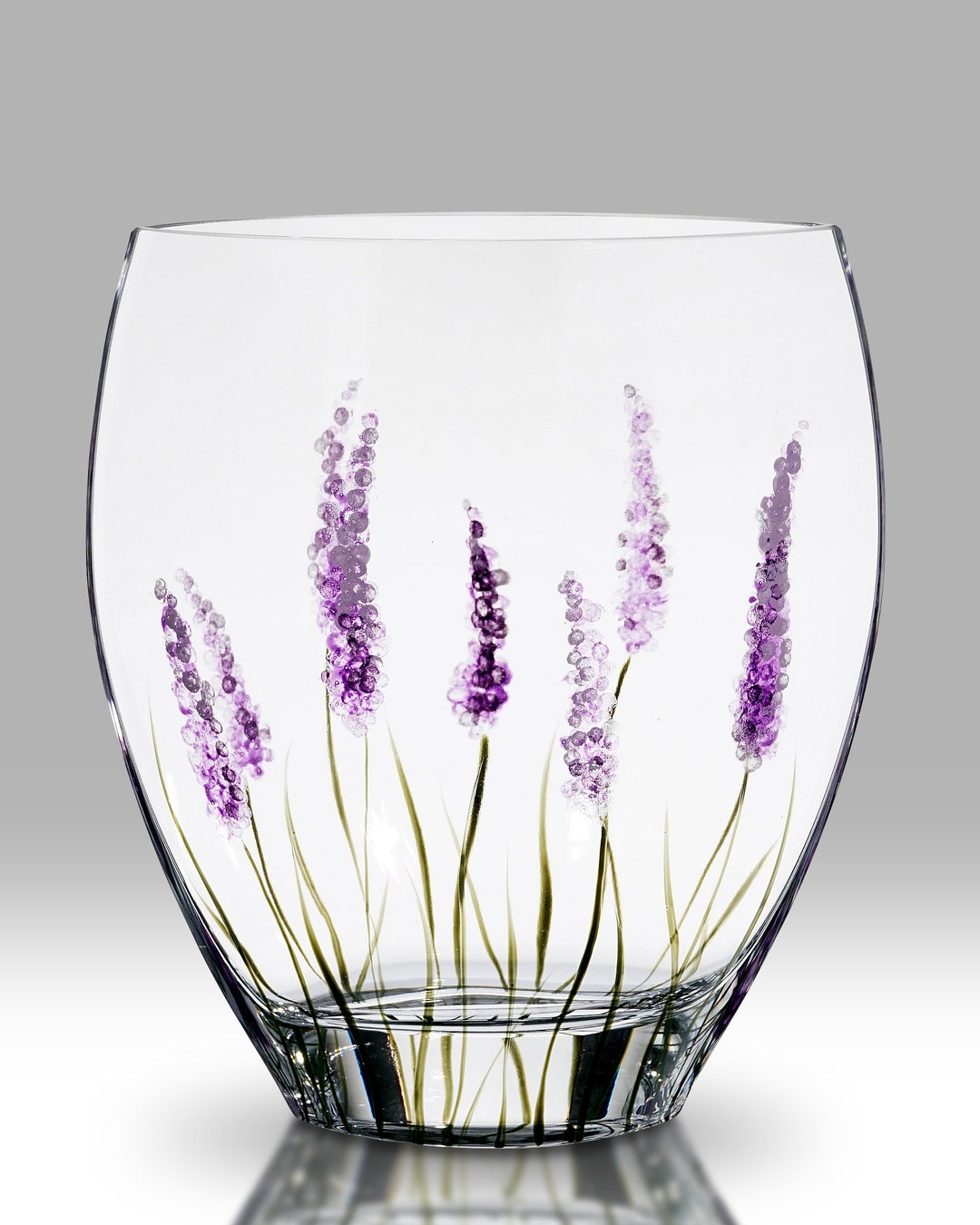 Lavender - 21cm Curved Vase by Nobile Glassware - Etsy