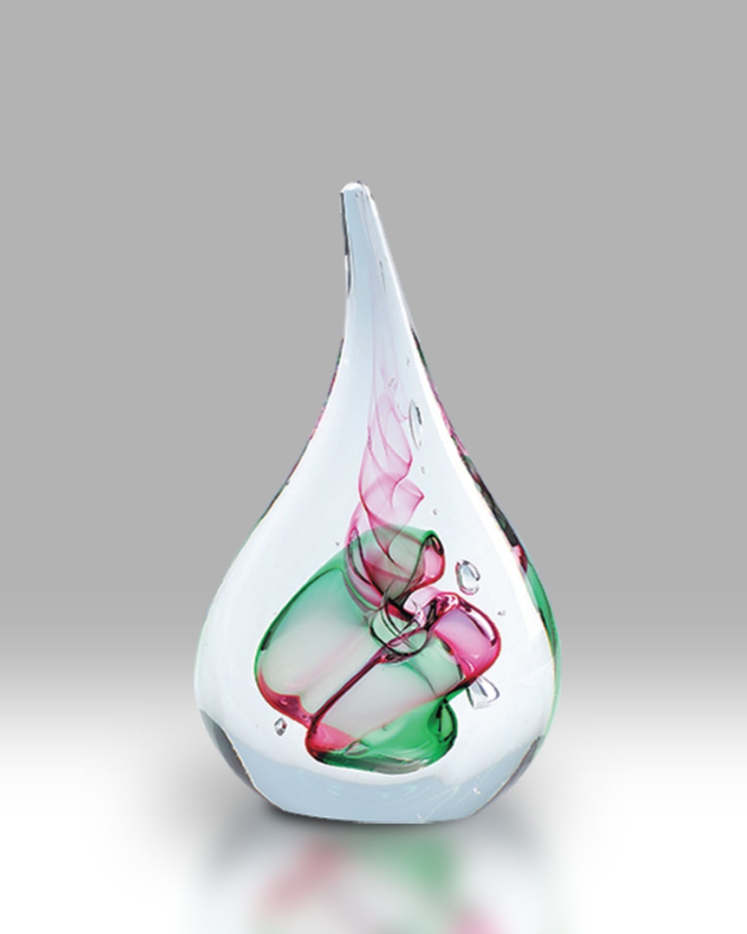 Handmade Crystal Paperweight in Ruby/green by Nobile Glassware - Etsy