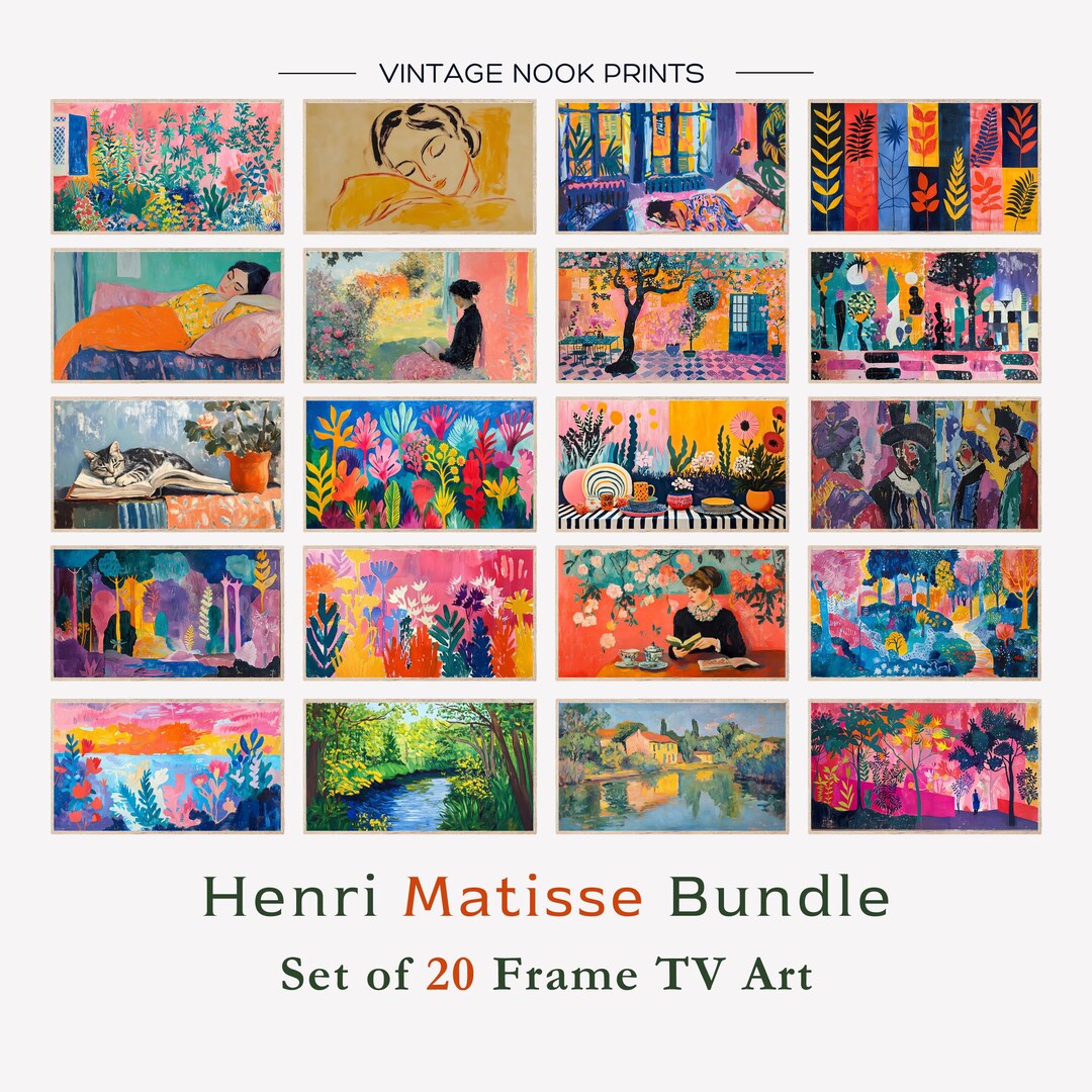 Matisse Frame TV Art Set of 20 Bestseller Matisse Oil Painting Samsung ...