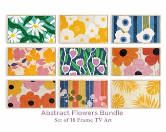 Samsung Frame TV Art Abstract Flowers Set of 6 Samsung TV Art Bundle ...
