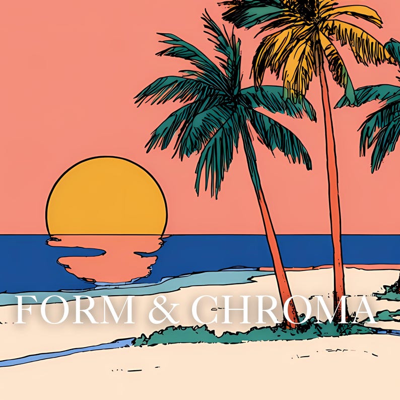 Summer Frame TV Art Retro Beach Sunset Landscape Samsung Frame TV Art ...