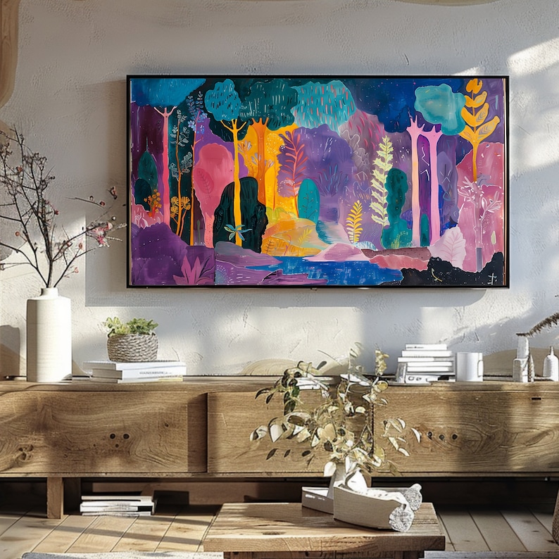 Frame TV Art A Midsummer Night's Dream Abstract Forest Oil Painting ...