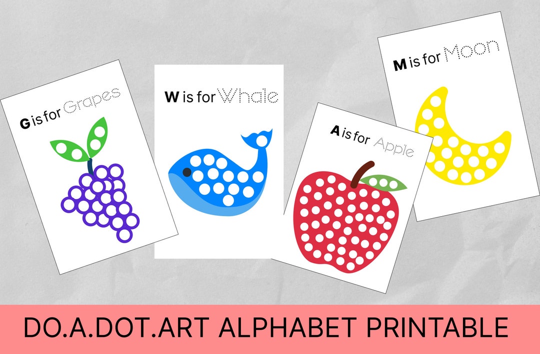 Do A Dot ART and Trace Alphabet Printable 26 Colorful Sheets Tracing ...