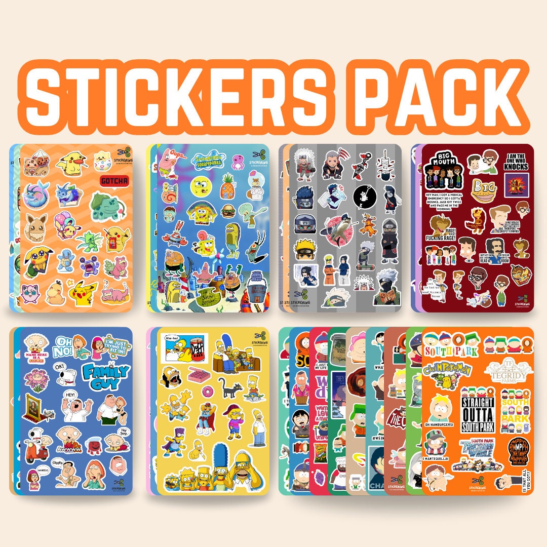 Cartoon Premium Glossy Sticker Sheets Kiss Cut Die-cut - Etsy