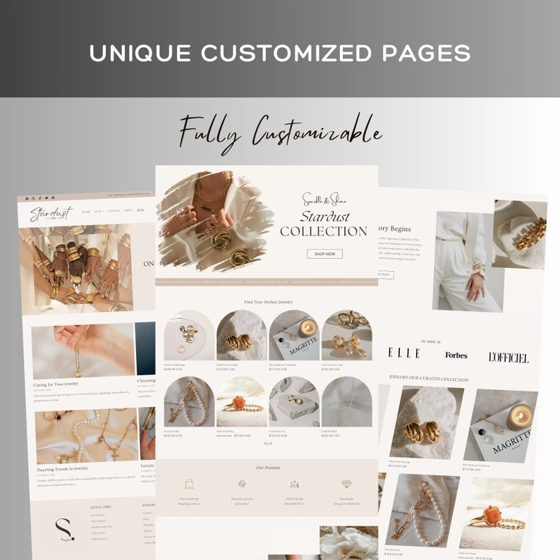 Jewelry Shopify Theme | Minimalist Ecommerce Website Template - Etsy