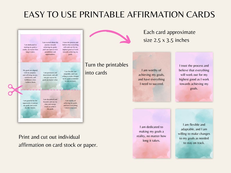 120 Positive Affirmation Card Deck, Editable Canva Cards, Selfcare ...