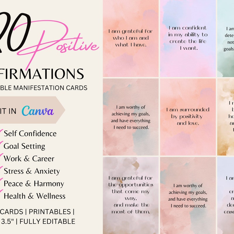 Affirmation Cards - Etsy