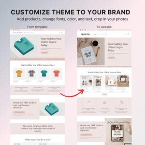 Pink Shopify Theme for Selling Digital Products Ecommerce Business ...