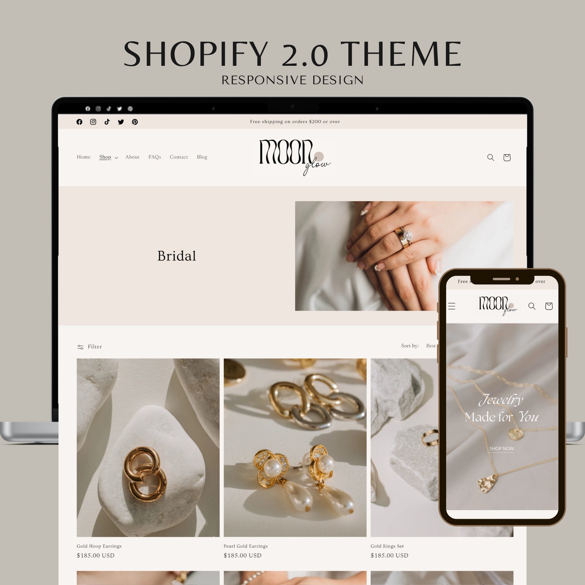 Luxury Shopify Theme Jewelry Website Template Shopify Store Template ...
