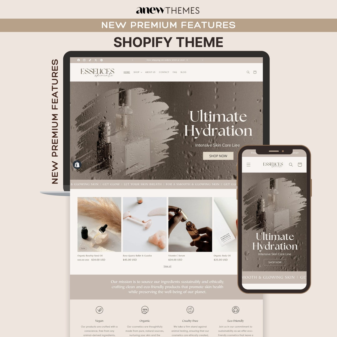 Cosmetics Website Shopify Modern Minimalistic Website Skincare Shopify ...