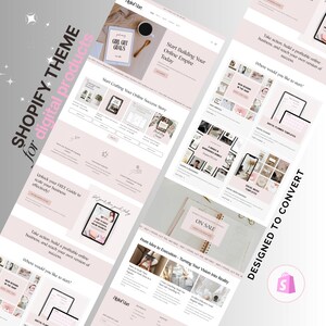 Pink Shopify Theme for Selling Digital Products Ecommerce Business ...