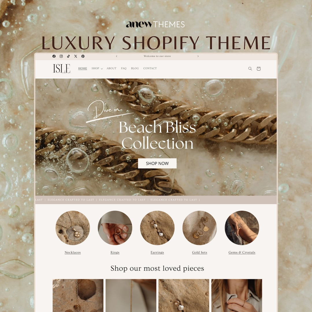 Minimal Luxury Jewelry Shopify Theme Custom Neutral Aesthetic Online ...