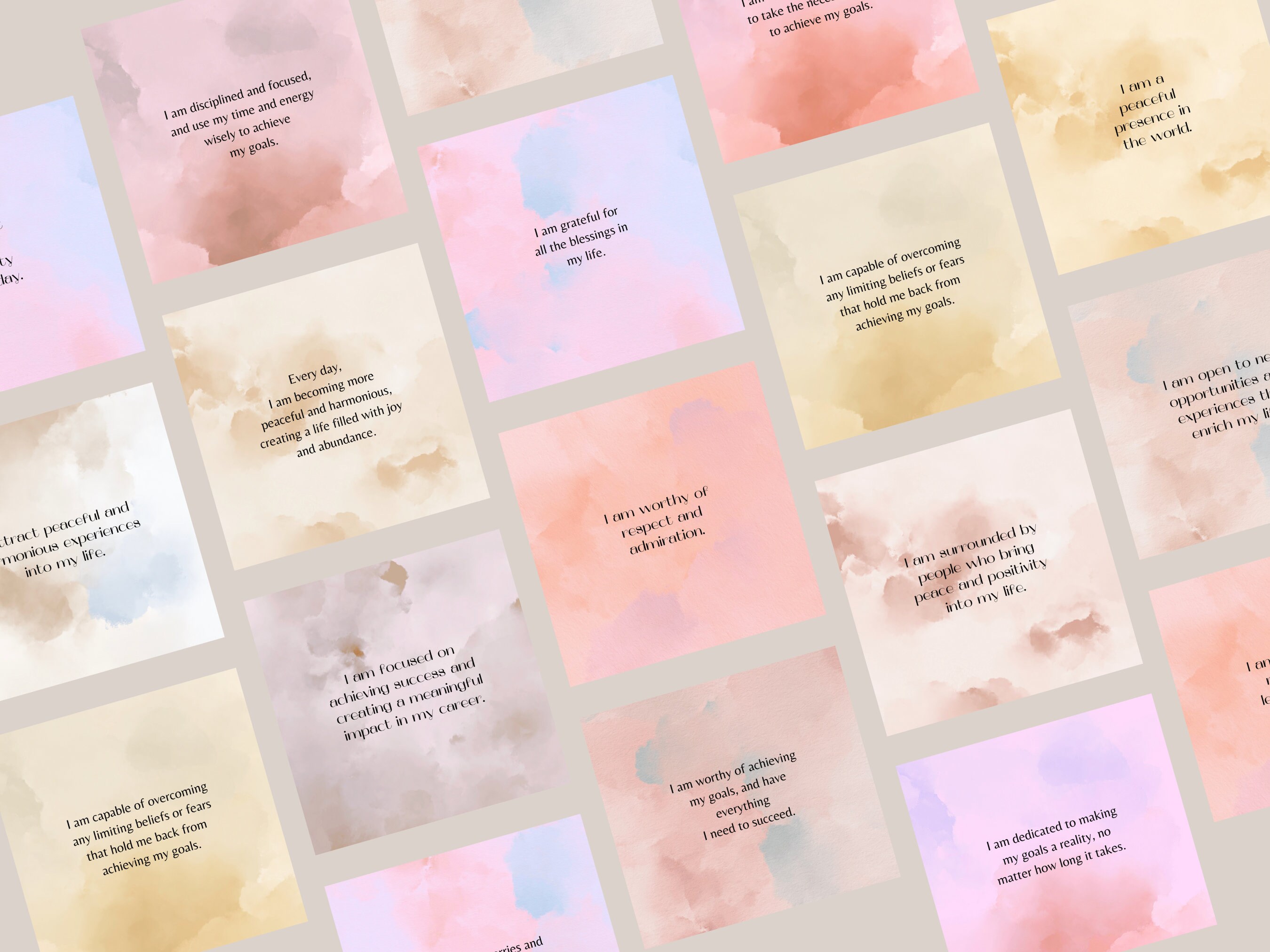 120 Instagram Motivational Affirmations Pack, Editable Canva Template ...