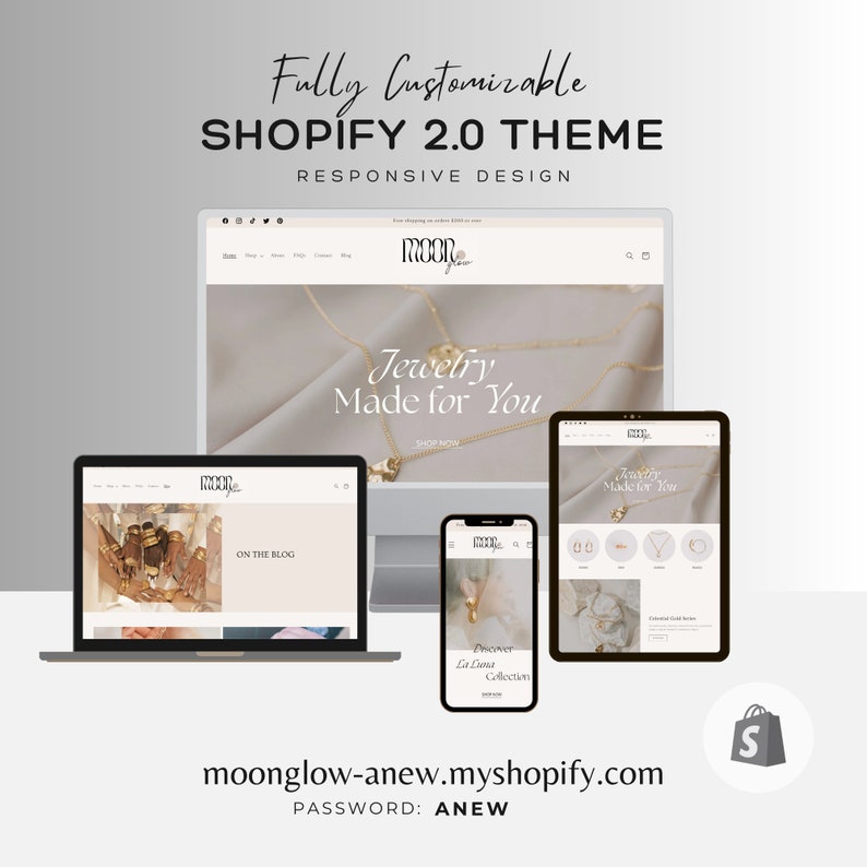 Luxury Shopify Theme Jewelry Website Template Minimalist Online Store ...