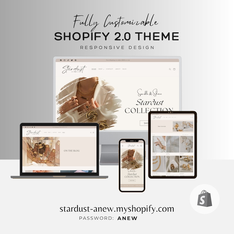 Jewelry Shopify Theme | Minimalist Ecommerce Website Template - Etsy