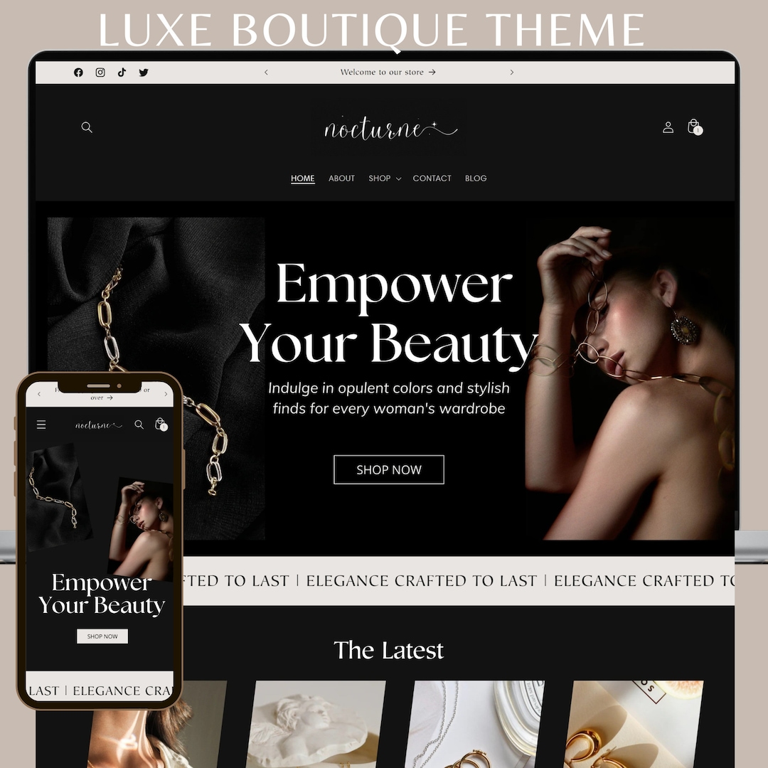 Luxury Shopify Store Theme for a Customized Jewelry and Clothing Boutique Website With Bold ...