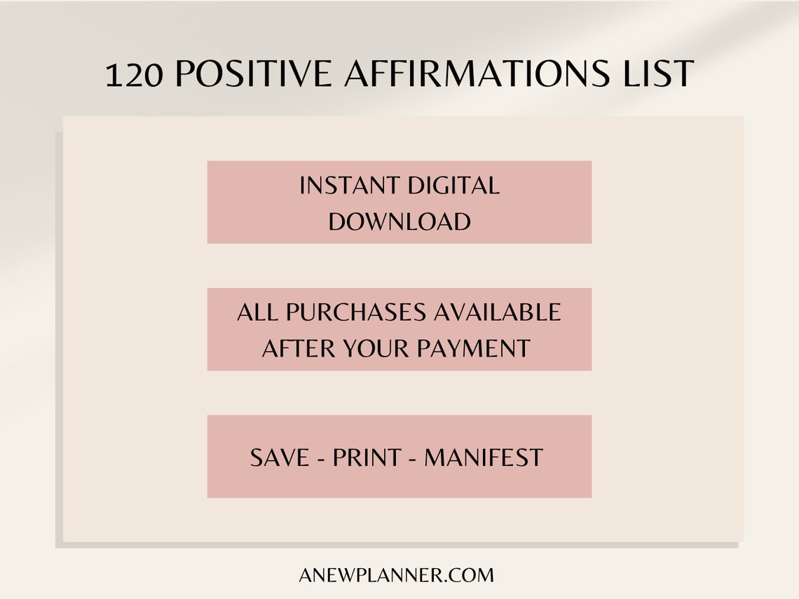 120 Daily Affirmations List, Self Love Affirmations, Goal Setting ...