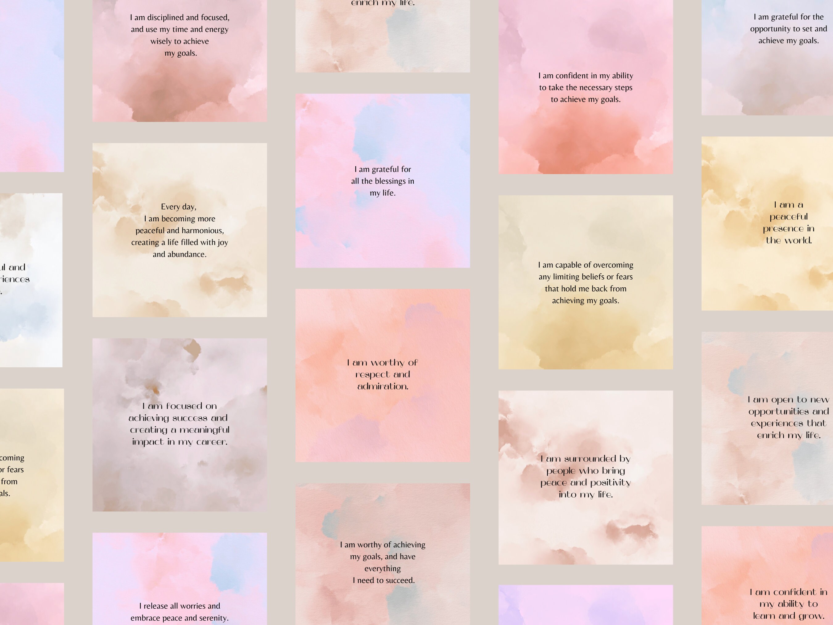 120 Instagram Motivational Affirmations Pack, Editable Canva Template ...