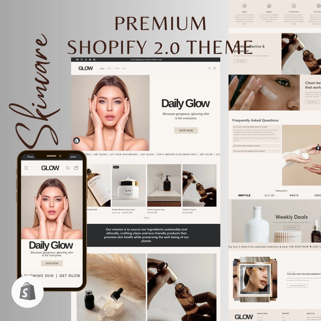 Skincare Website Shopify Template Beauty Products Website Shopify Theme ...