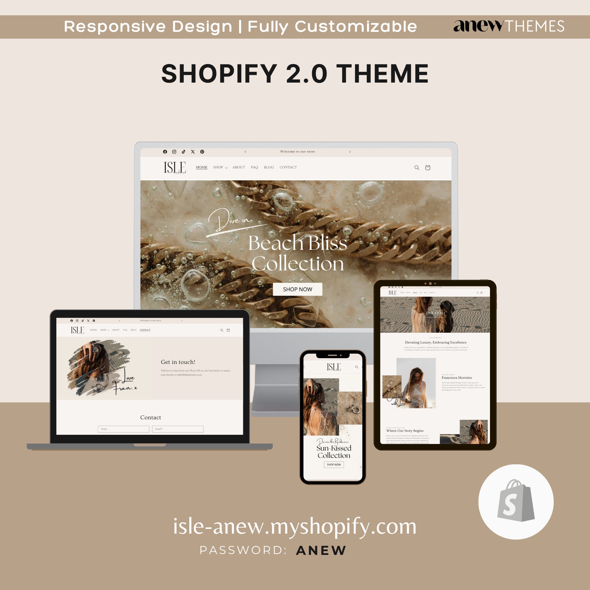 Minimal Luxury Jewelry Shopify Theme Custom Neutral Aesthetic Online ...