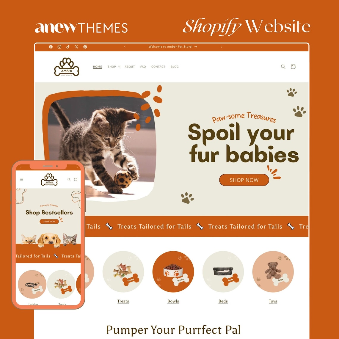 Professional Pet Supplies Shopify Theme Easy-to-edit Website Template ...
