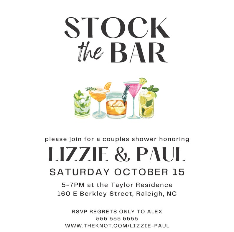 Stock the Bar Party Invitation - Etsy