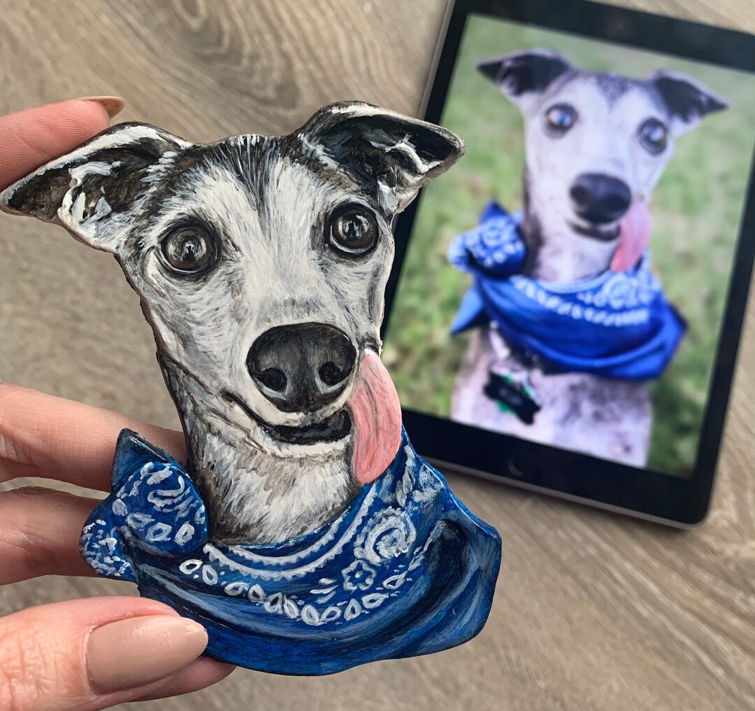 Custom Pet Portrait Magnet, Hand-painted Dog & Cat Memorial - Etsy
