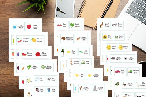 Hungarian-english Printable Flashcards | 102 Cards for Bilingual ...