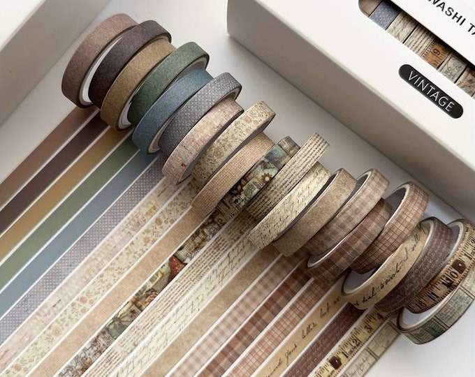 Washi Tape Thin Vintage Set of 20 Japanese Paper Tapes for Bullet ...