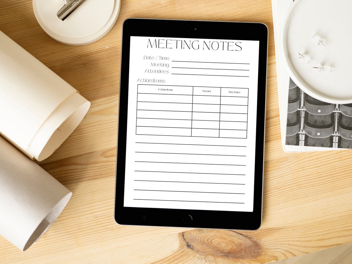 Digital Meetings Notes, Goodnotes Meeting Notes, iPad Meeting Notes ...